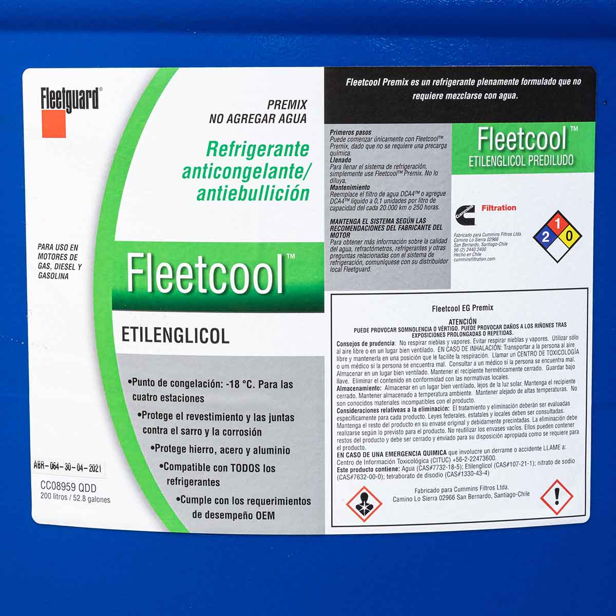Refrigerante Feetguard Fleetcool Eg 33% Tb 200 L CC08959 - Tienda ...